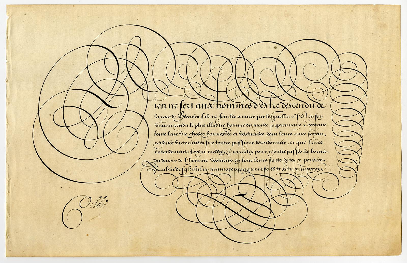 Antique Master Print-CALLIGRAPHY-WRITING-SONNET-FRENCH-Frisius-v.d ...