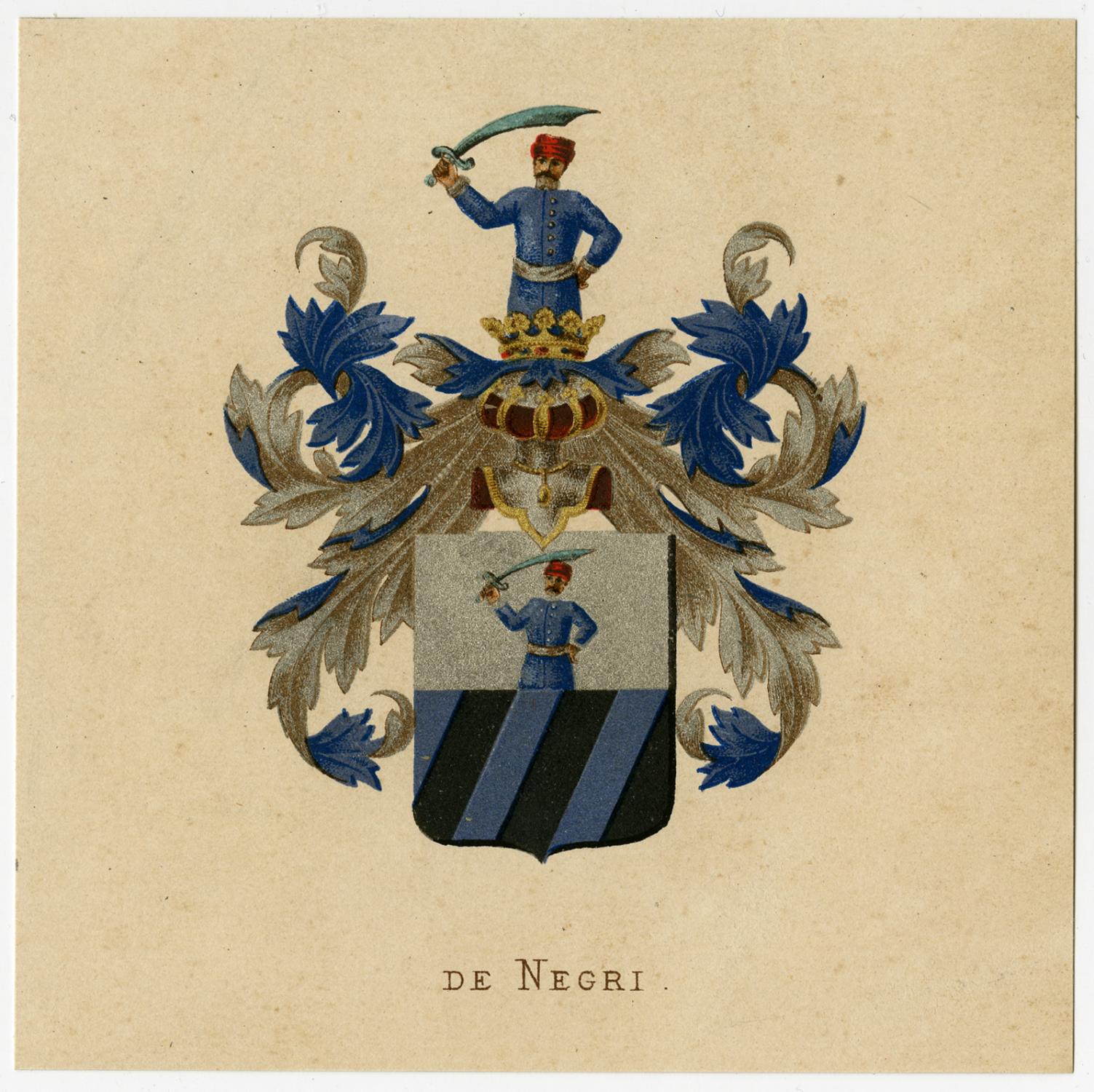 Antique Print-HERALDRY-COAT OF ARMS-DE NEGRI-Wenning-Rietstap-1883 ...
