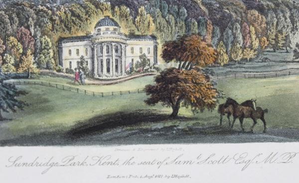 A Single Original Miniature Antique Hand Coloured Aquatint Engraving By ...