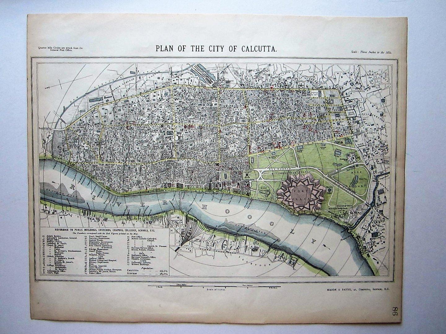 Plan of the City of Calcutta by Mason & Payne: (1889) Map | Angelika C ...