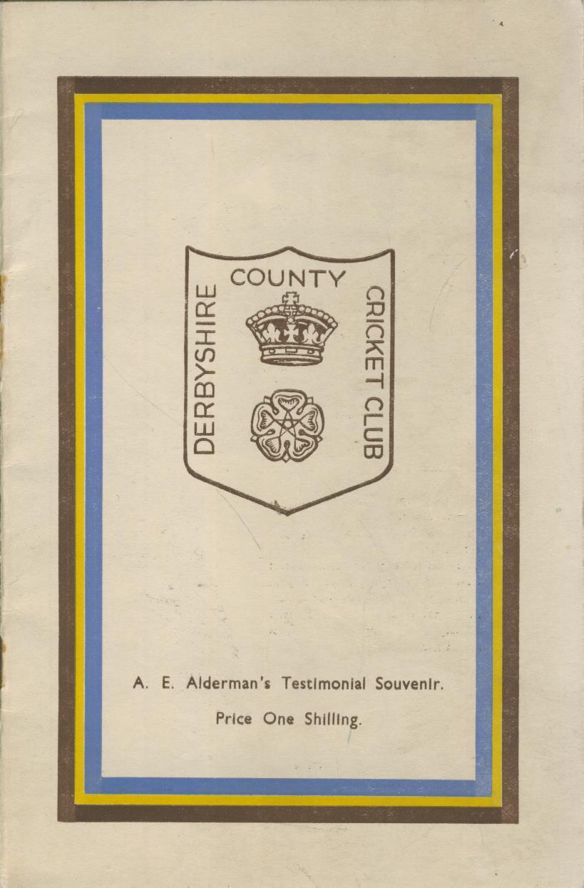 ALBERT ALDERMAN (DERBYSHIRE) 1948 CRICKET BENEFIT BROCHURE by ALBERT ...