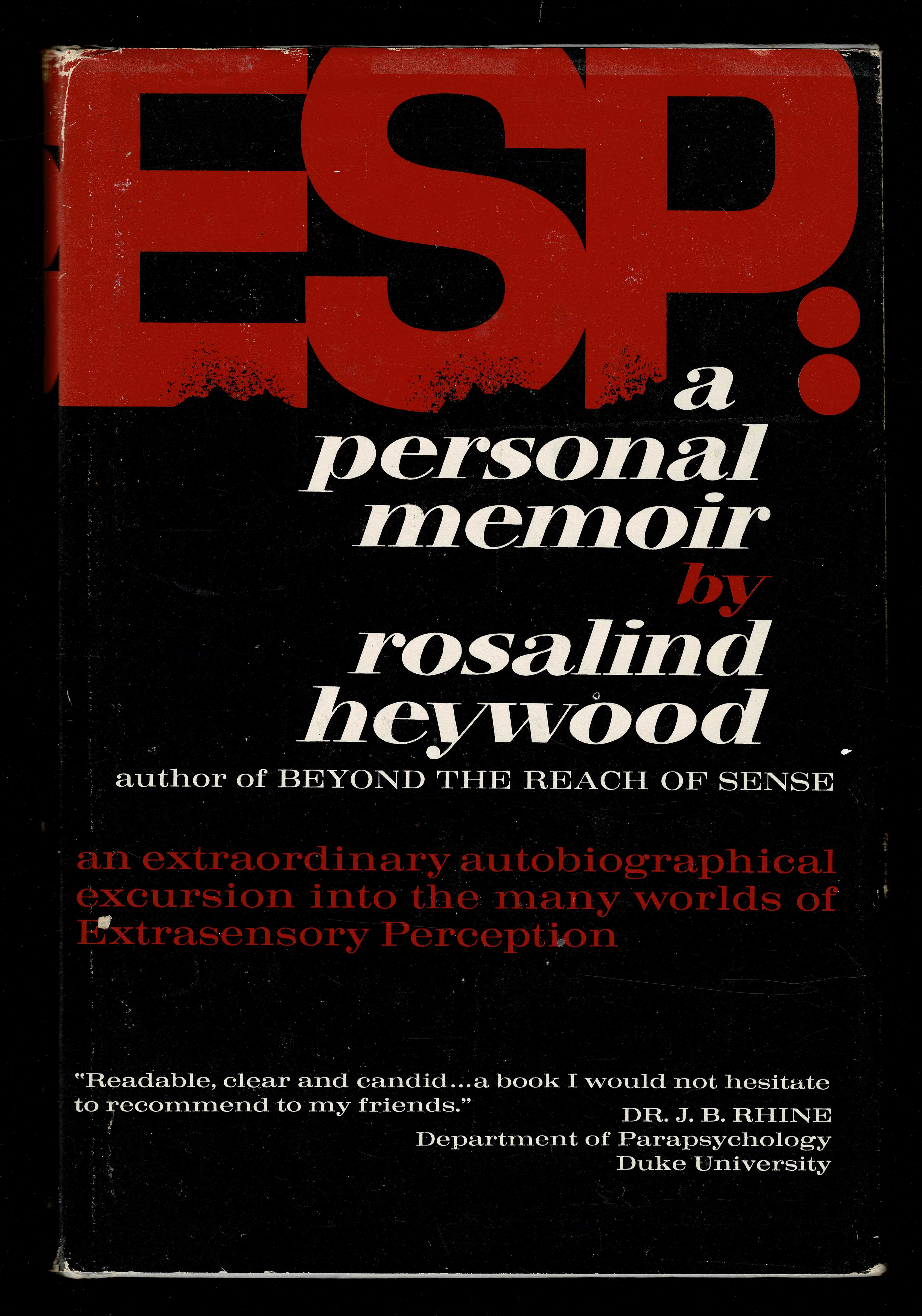 ESP: A Personal Memoir by Heywood, Rosalind: Very Good Hardcover (1964 ...