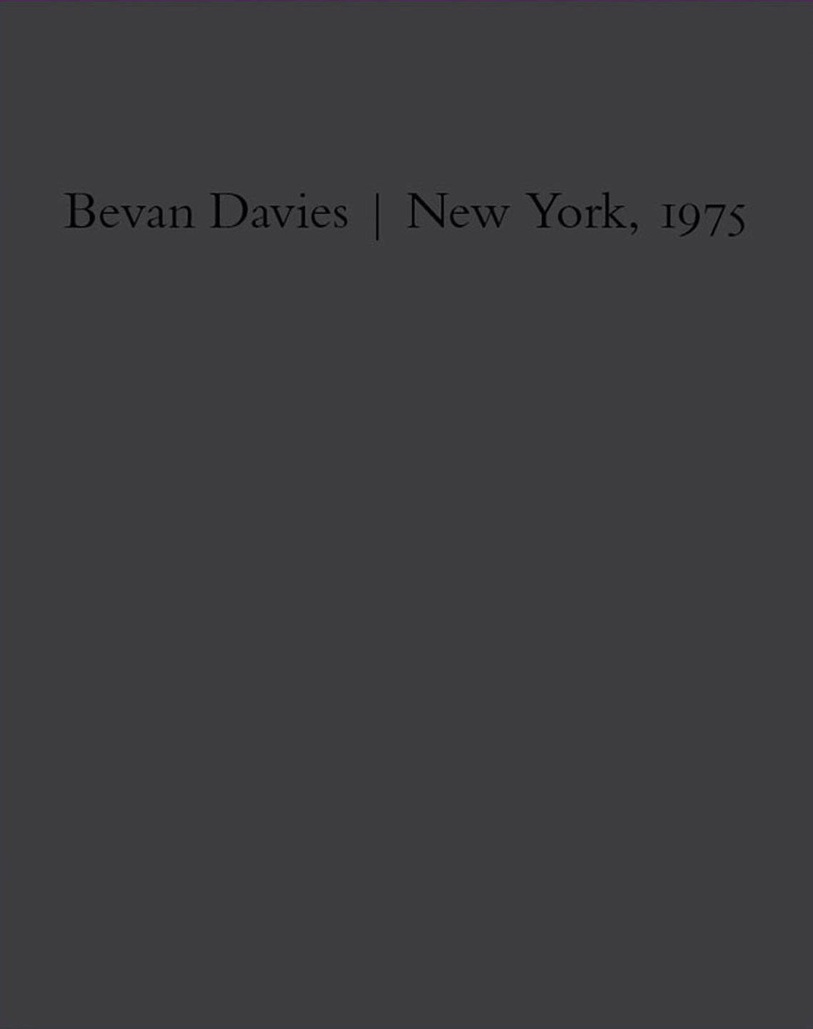 NZ Library #3: Bevan Davies: New York, 1975, Limited Edition (NZ ...