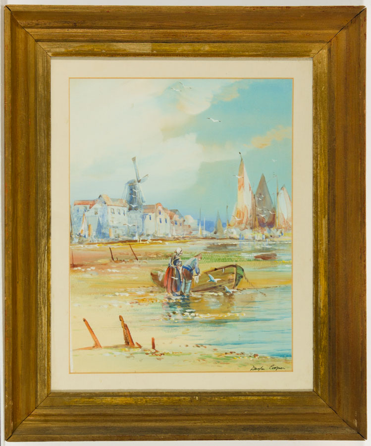 Douglas Cooper - Signed Mid 20th Century Watercolour, Coastal Landscape ...