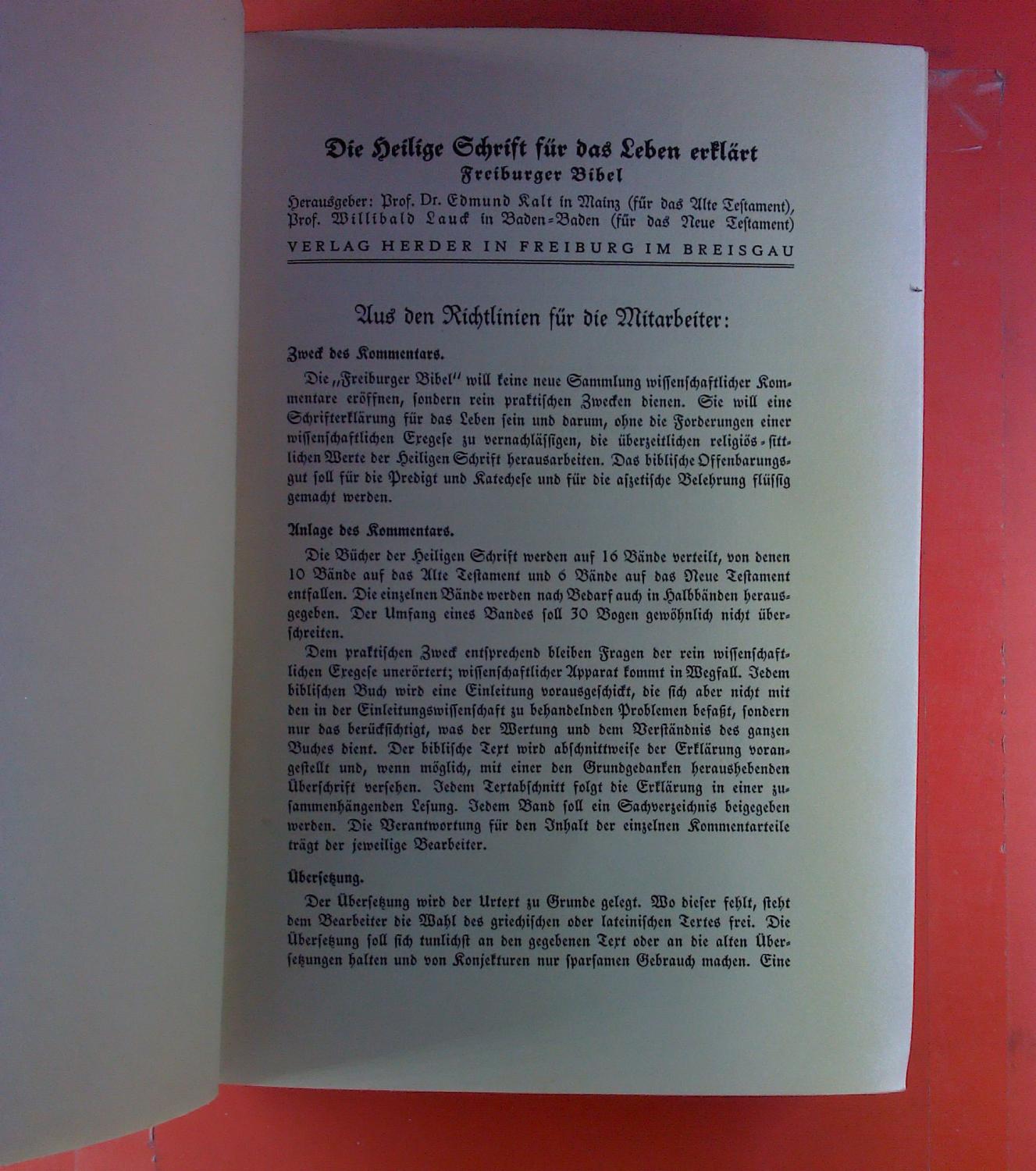 Das Evangelium des hl. Matthäus und des hl. Markus. Herders ... Das Evangelium des hl. Matthäus und des hl. Markus. Herders ...
