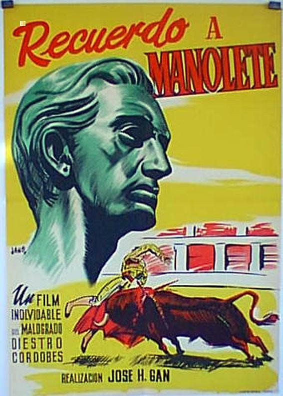 RECUERDO A MANOLETE - 1962Dir JOSE H. GANCast: MANOLETEESPA?A - -70X100 ...