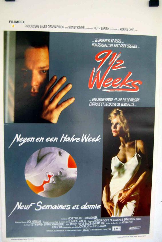 9 1/2 WEEKS - 1986Dir ADRIAN LYNECast: MICKEY ROURKEKIM BASINGERBELGICA ...