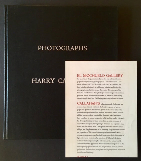 Harry Callahan Photographs (With Publisher's Original Prospectus) by ...