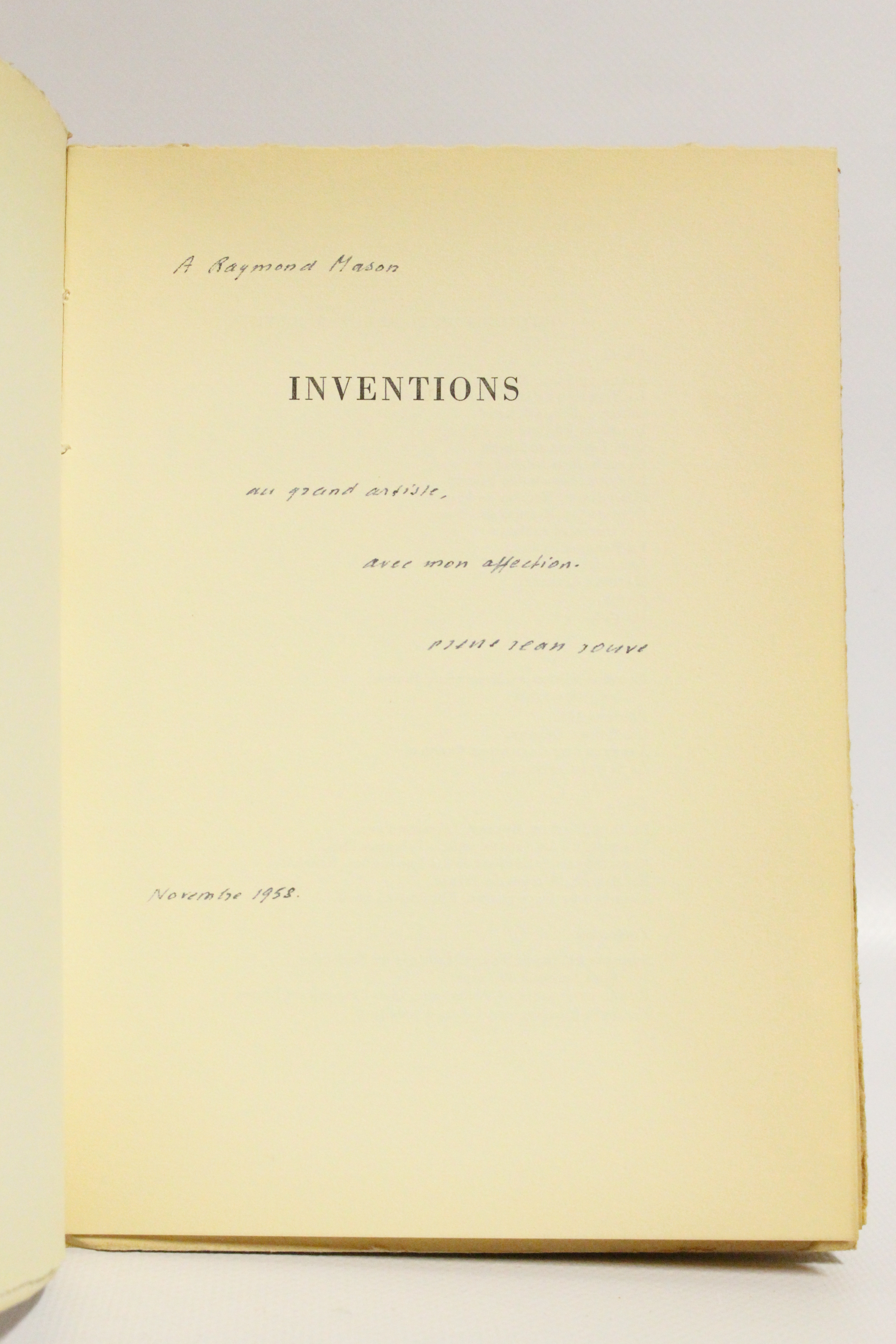 Inventions by JOUVE Pierre Jean: couverture souple (1958) Signed by ...