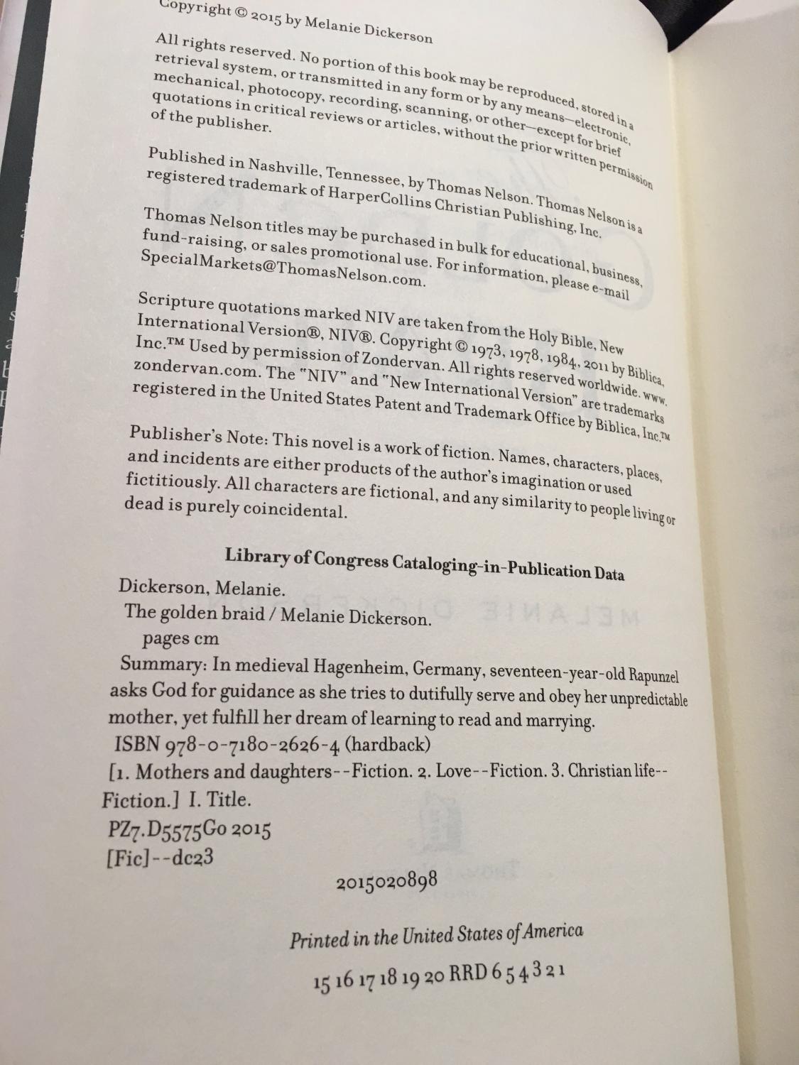 The Golden Braid by Melanie Dickerson: New Hardcover (2015) 1st Edition ...