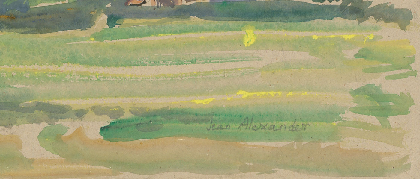 Jean Dryden Alexander (1911-1994) - Signed 1993 Gouache, Artist in a ...