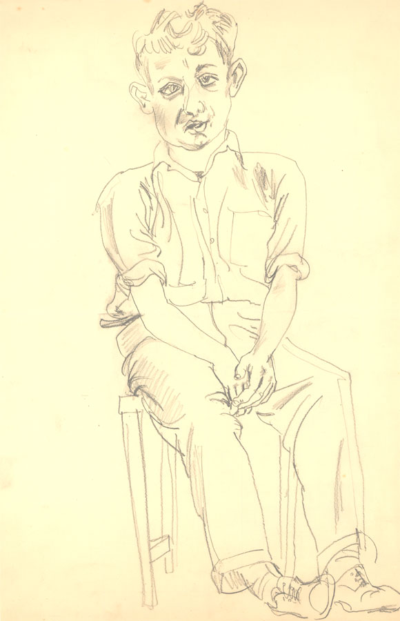 Glyn Morgan (1926-2015) - Graphite Drawing, Portrait of a School Boy by ...