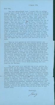 TLS Larry Ziff to Thomas Parkinson, March 6, 1974. RE: Hart Crane ...