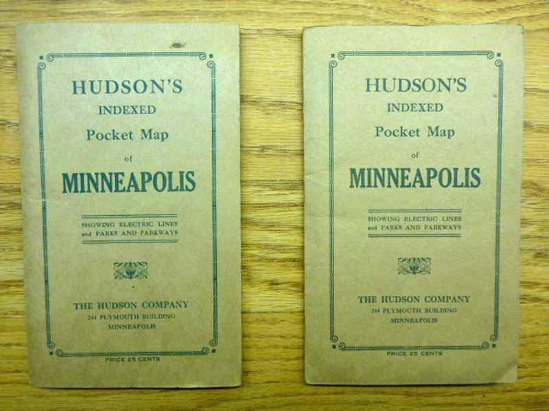 City Map of Minneapolis - Hudson Company - 1922 - two duplicate maps by ...