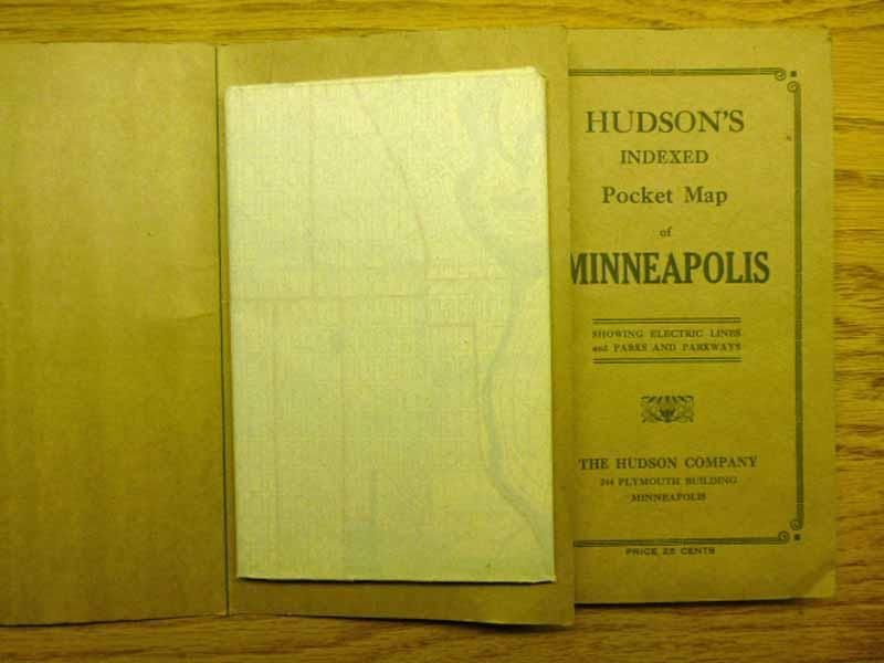 City Map of Minneapolis - Hudson Company - 1922 - two duplicate maps by ...
