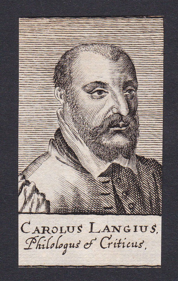 "Carolus Langius" - Charles de Langhe philosopher Portrait Kupferstich ...