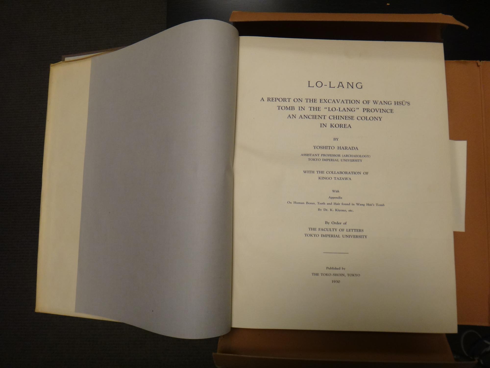 Lo-Lang: a report on the excavation of Wang Hsu's tomb in the "Lo-lang ...