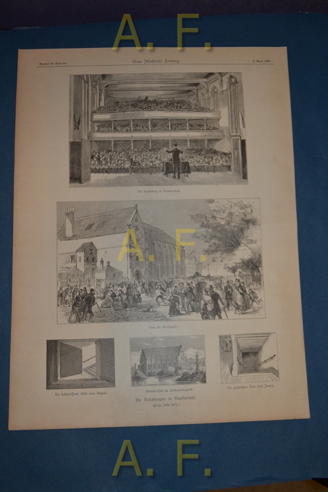 Die Katastrophe in Sunderland. Die Vorstellung in Victoria-Hall, Nach ...