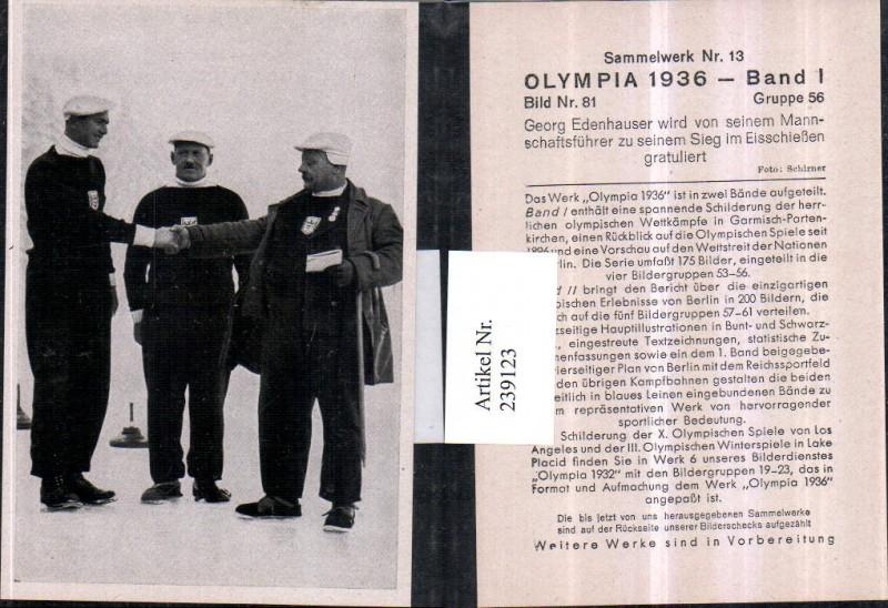 239123,Sammelbild Olympia 1936 Gruppe 56 Bild 81 Georg Edenhauser ... 239123,Sammelbild Olympia 1936 Gruppe 56 Bild 81 Georg Edenhauser ...