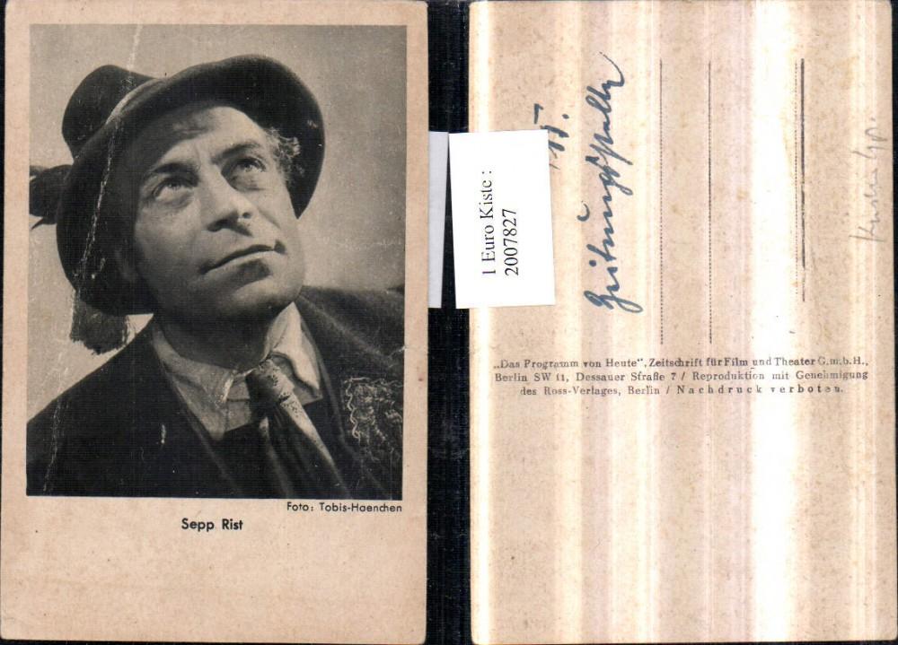 2007827,Schauspieler Sepp Rist m. Hut Portrait: Manuskript ...