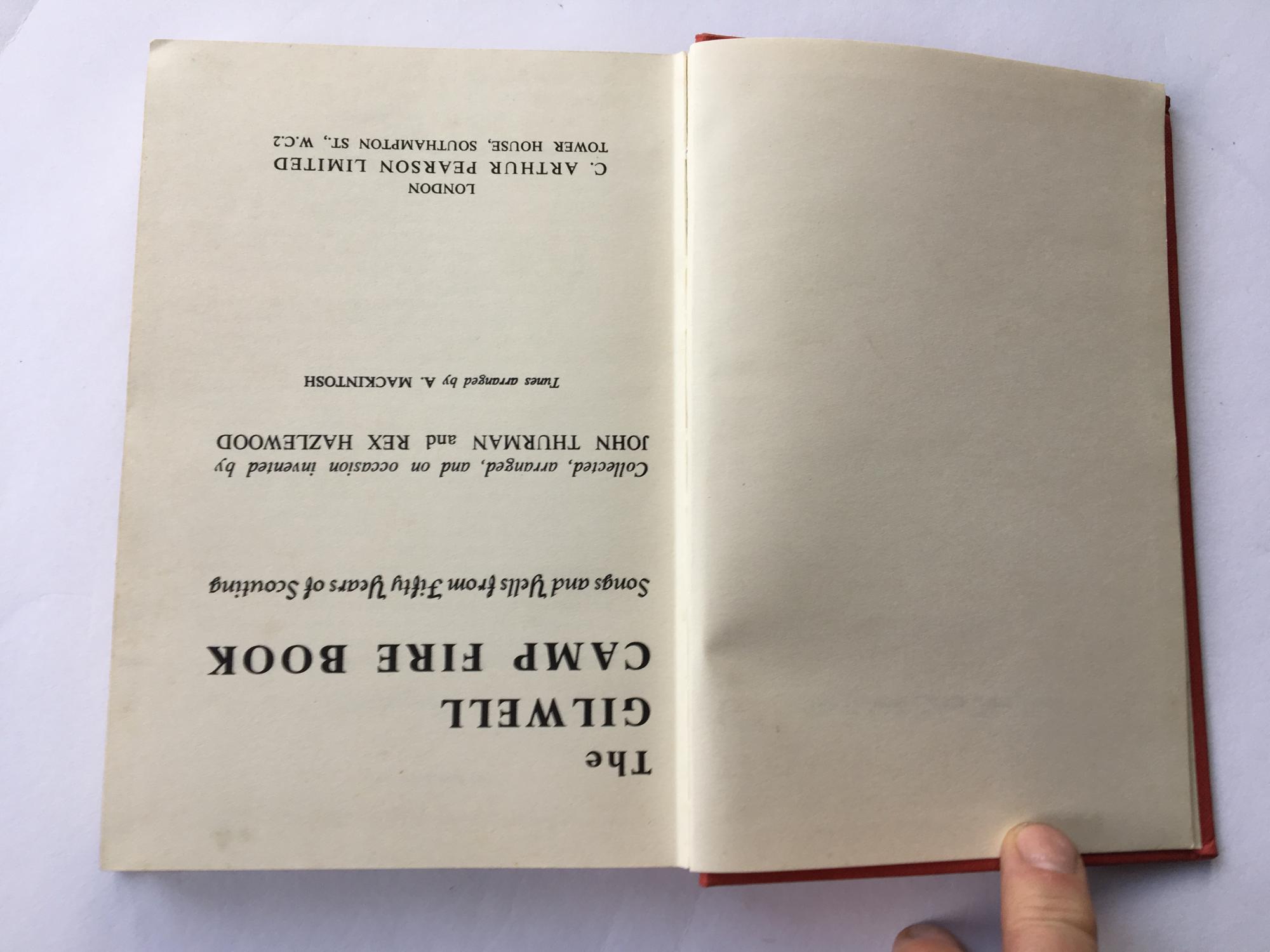 The Gilwell Camp Fire Book Songs and Yells from Fifty Years of Scouting ...