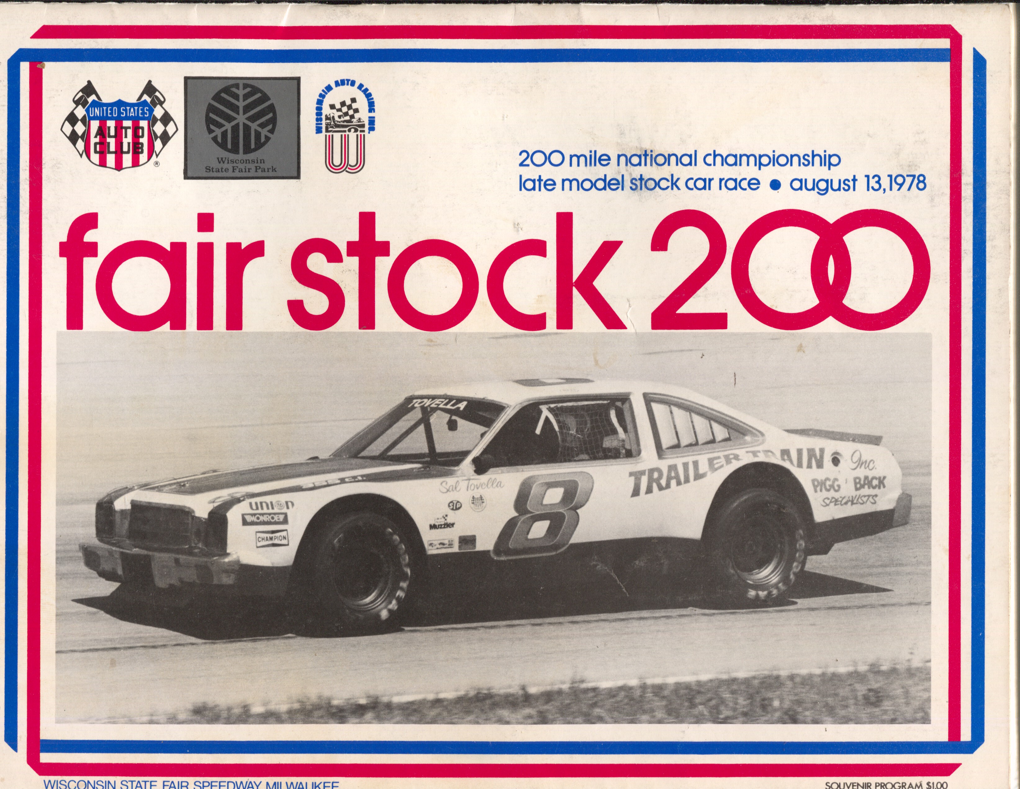 Wisconsin State Fair Park Speedway USAC Auto Race Program 8/13/1978 ...
