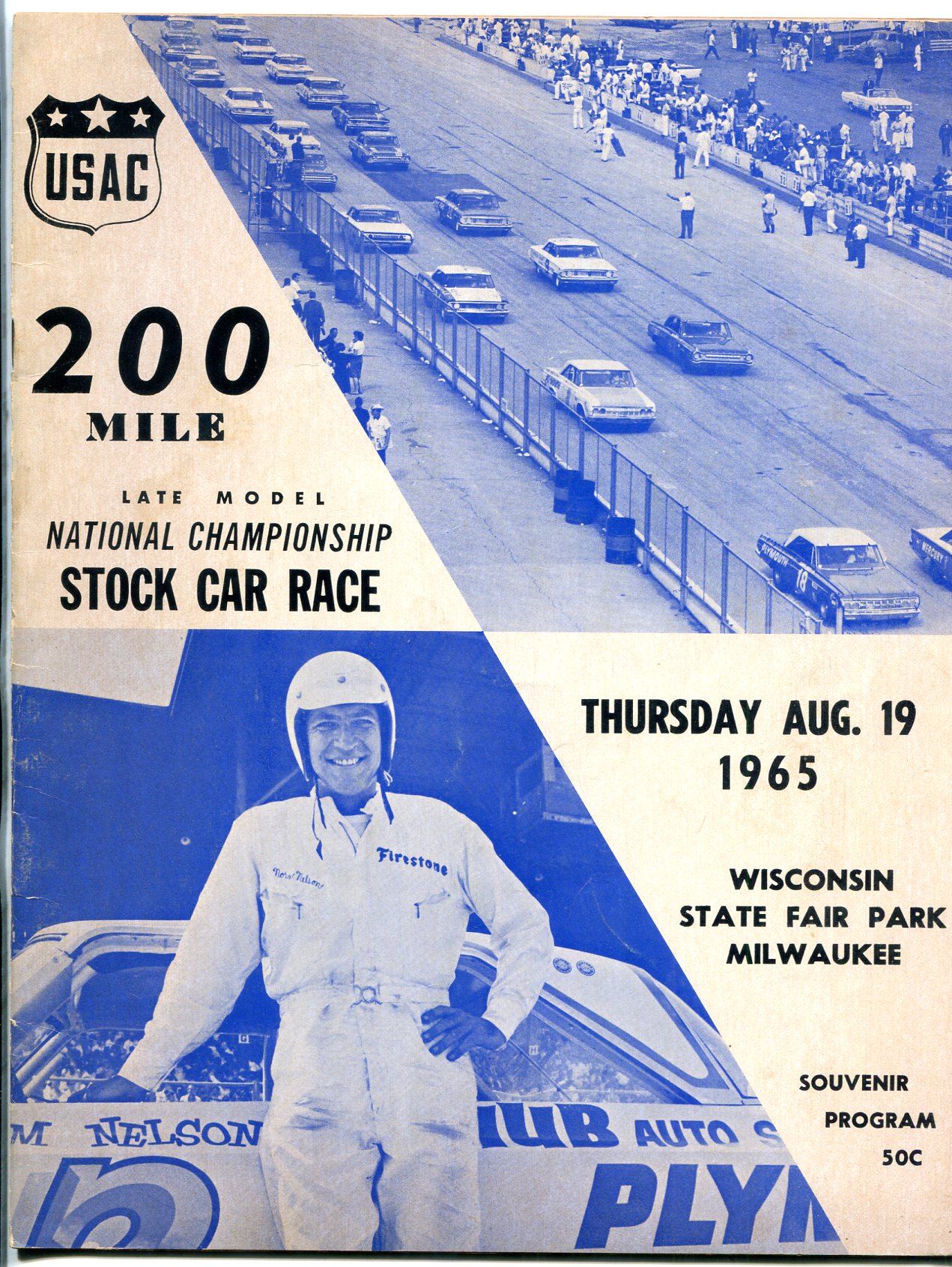 Wisconsin State Fair Park Speedway USAC Program August 19 1965: (1965 ...