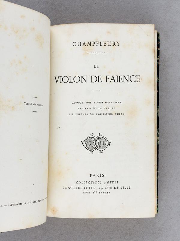 Le Violon de Faïence. [ Edition originale ] de CHAMPFLEURY ; (Jules ...