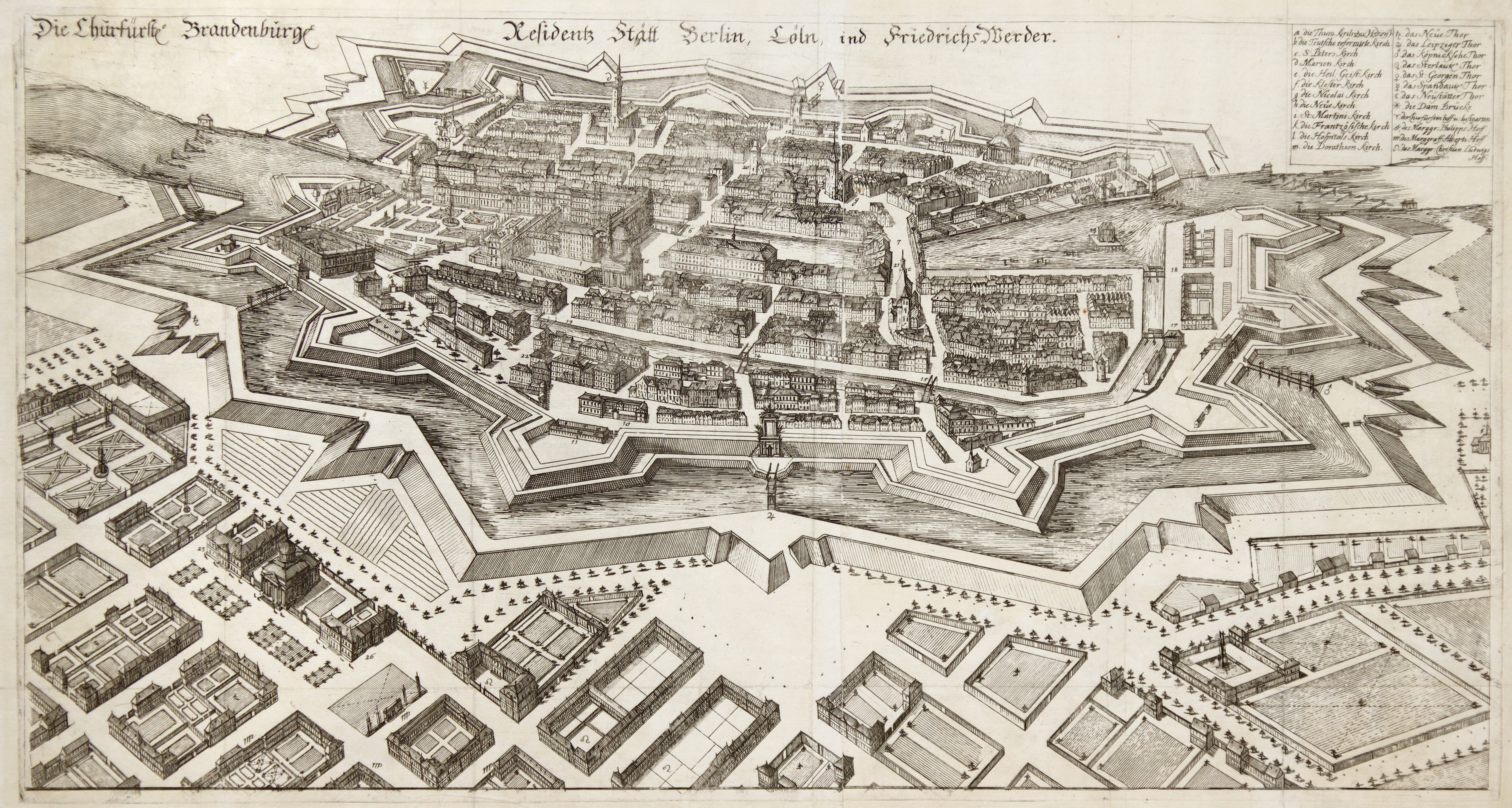 aus halber Vogelschau, "Die Churfürstl.Brandenburg. Residentz Stätt ...