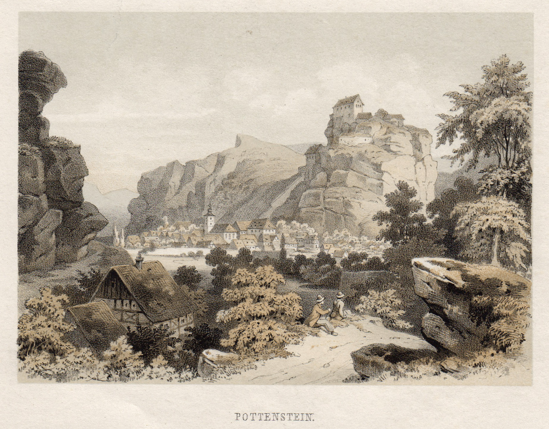 Gesamtansicht von Pottenstein/Ofr.:: Kunst / Grafik / Poster ...