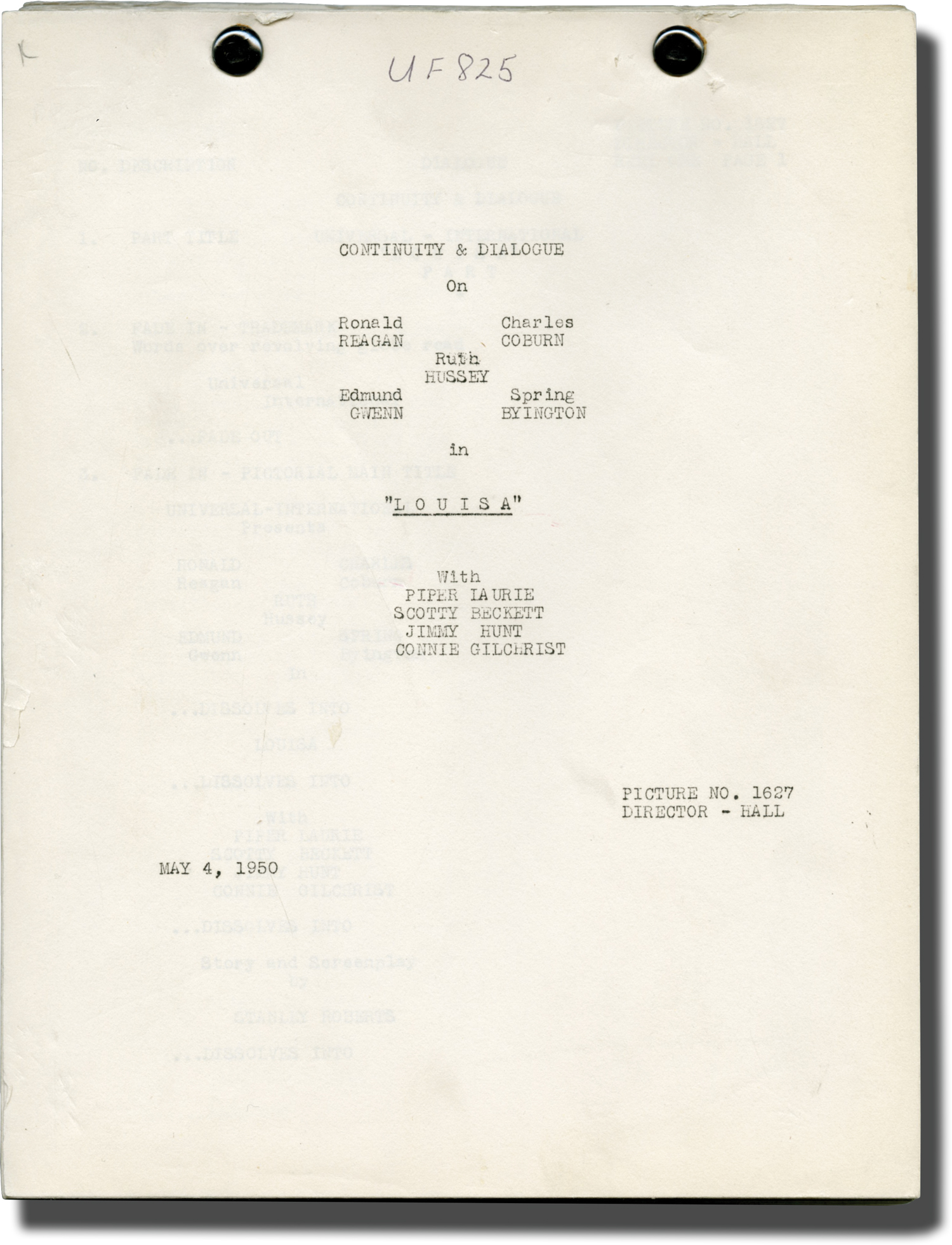 Louisa (Original post-production script and trailer for the 1950 film ...