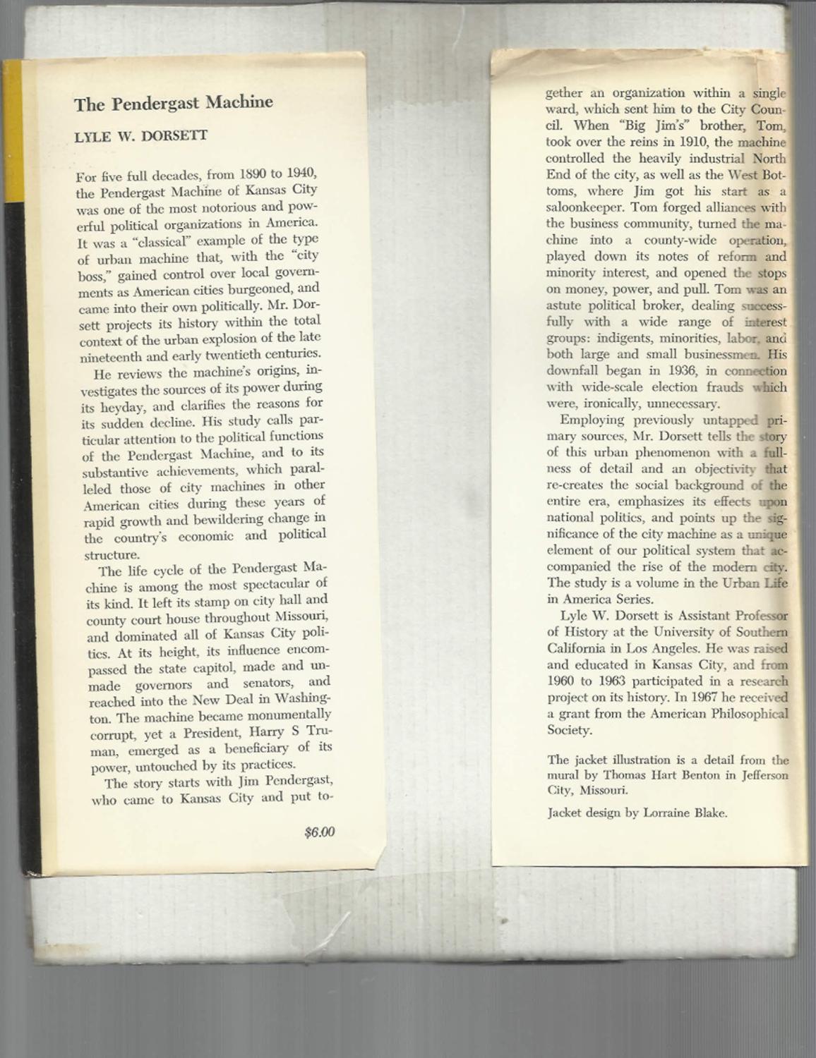 THE PENDERGAST MACHINE by Dorsett, Lyle W. | Chris Fessler, Bookseller