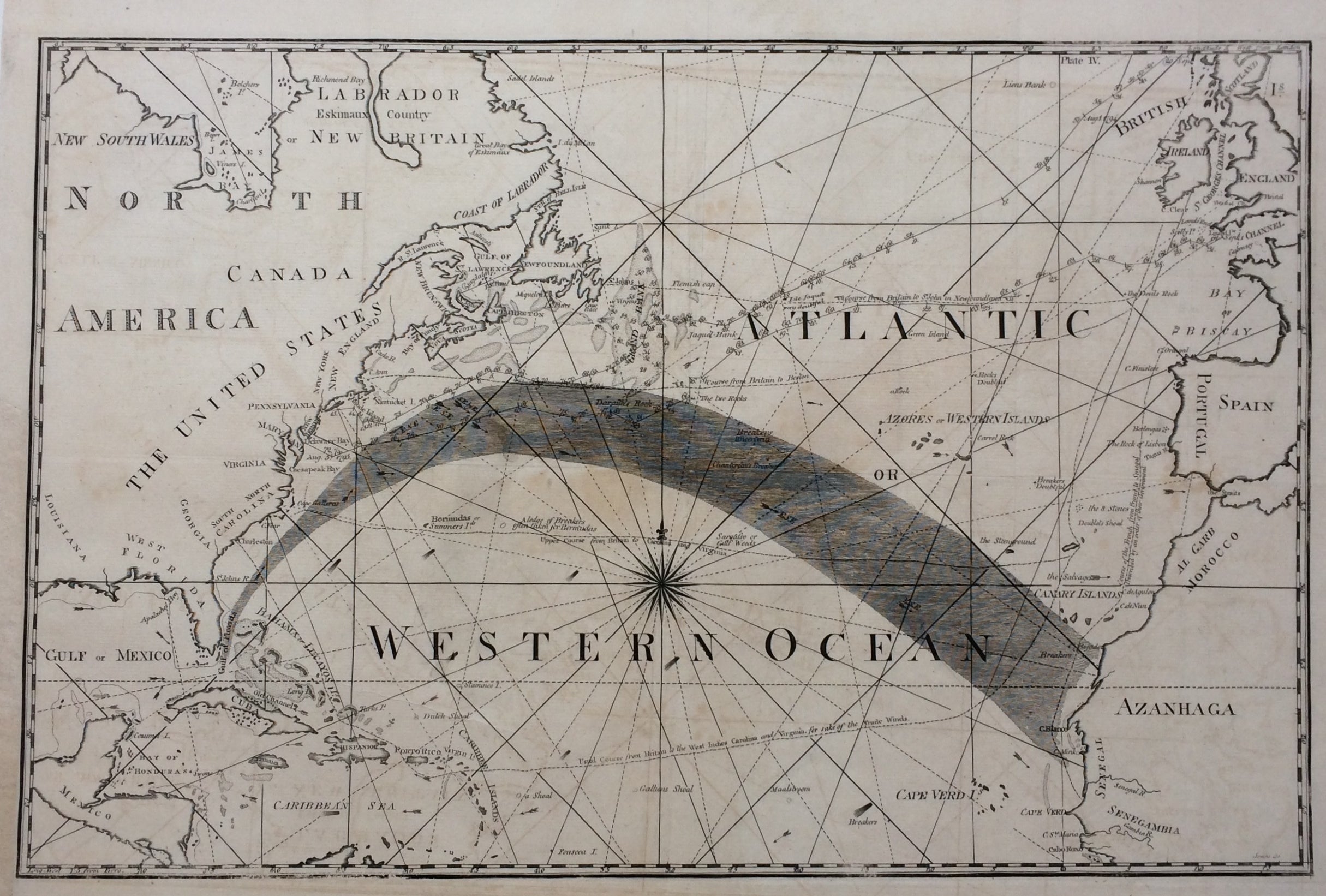 Gulf Stream Map - Atlantic or Western Ocean by JONES, Benjamin | Argosy ...
