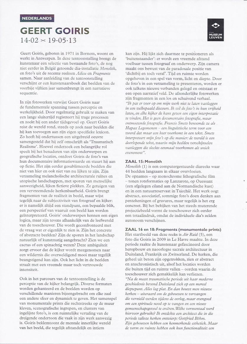 Geert Goiris - set of 5 announcements / documents by Goiris, Geert ...