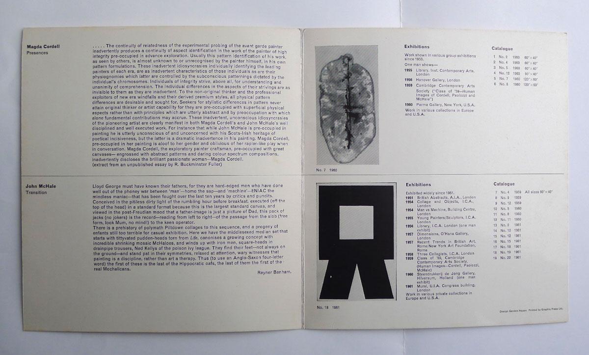 Magda Cordell Presences. John McHale Transition. Institute of ...