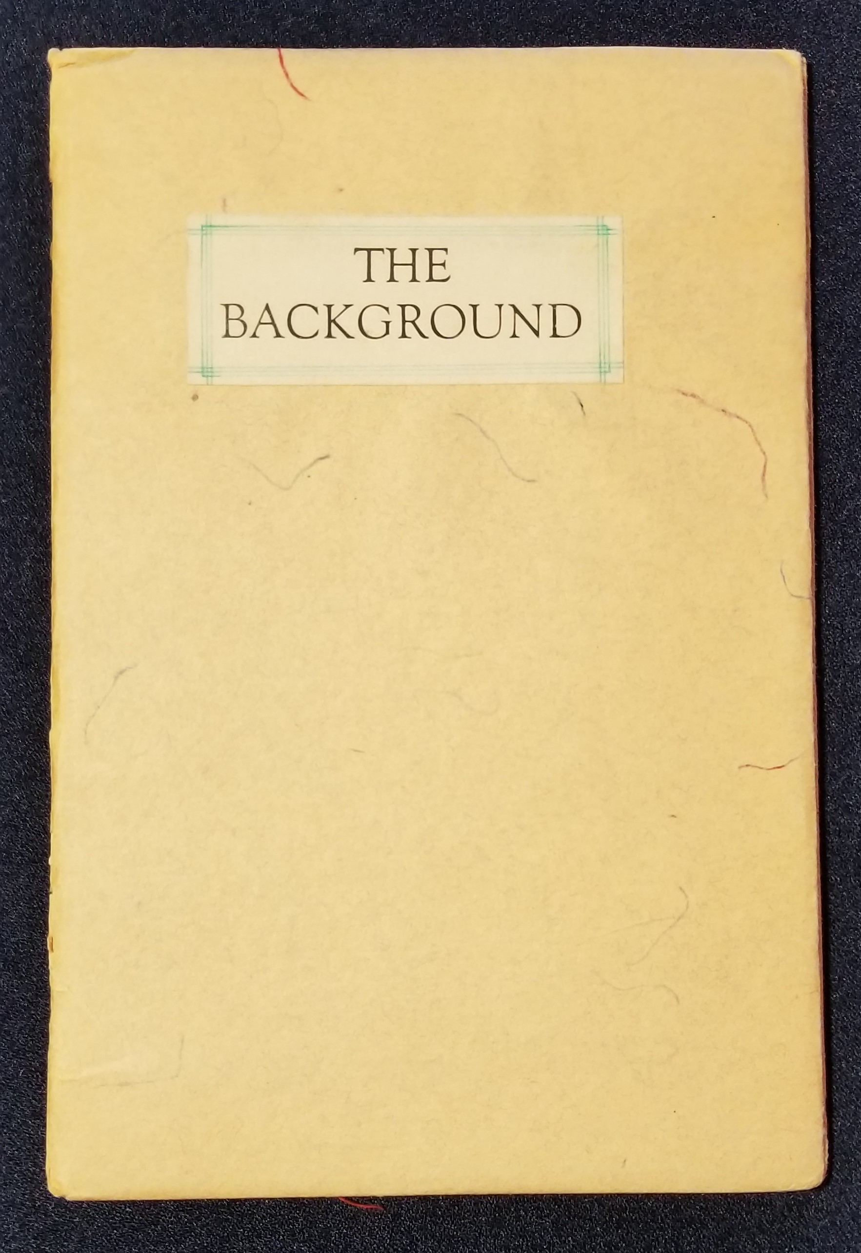 THE BACKGROUND by Saki (H. H. Munro).: Very Good + Paperback (1930 ...