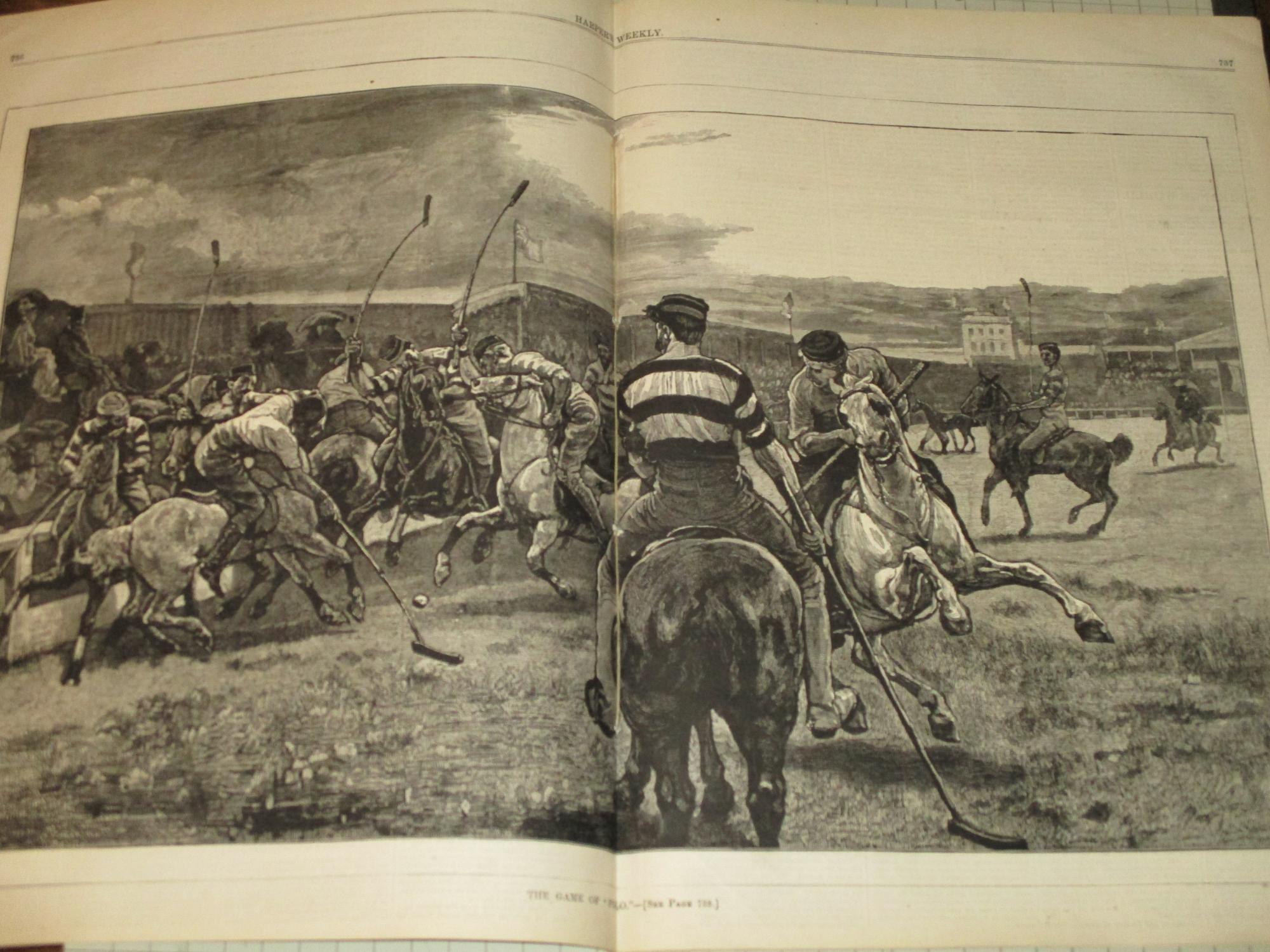 1874 Harper's Weekly: Game of Polo - Base Ball Game in England - The ...