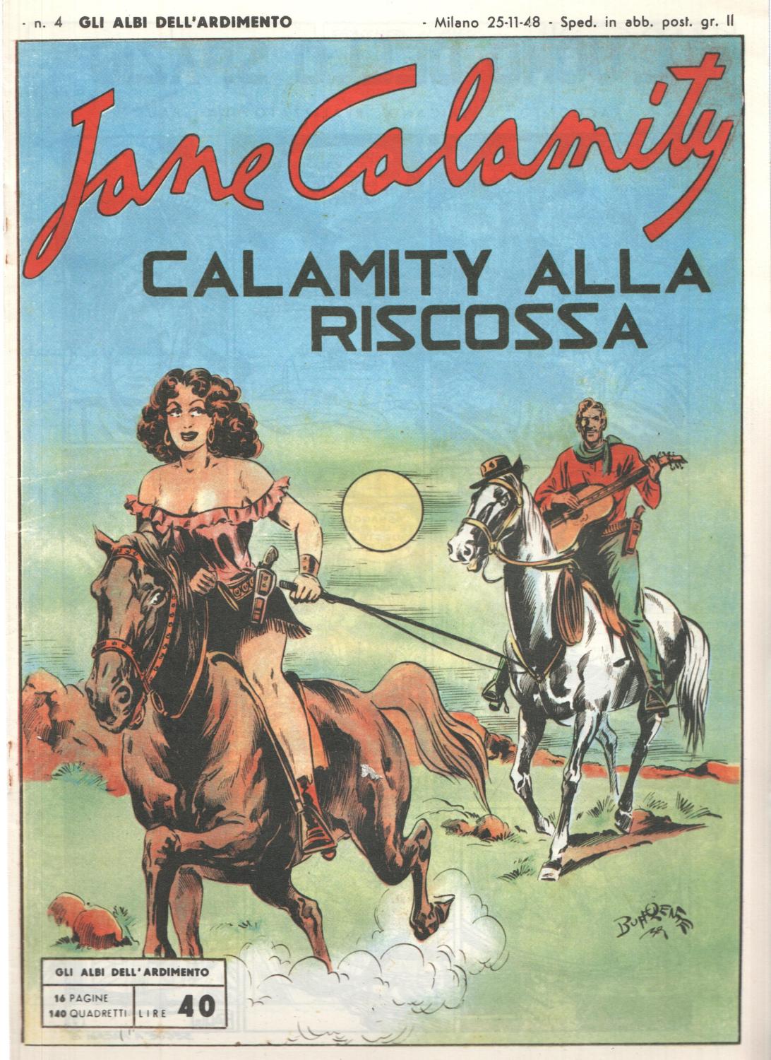 JANE CALAMITY, Numero 04: Calamity alla Riscossa (Subalpino 25-11-1948) by Paul: (1948) Comic ...