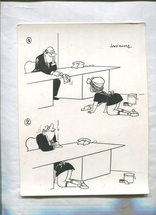 Cartulina con ilustracion de Lassalvy (numerado 45 en trasera): Cómic ...