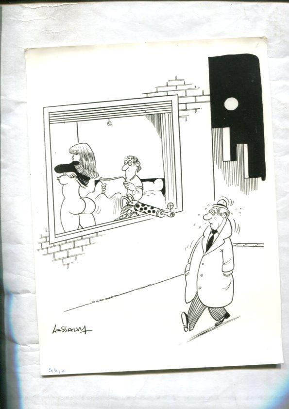 Cartulina con ilustracion de Lassalvy (numerado 09 en trasera): Cómic ...