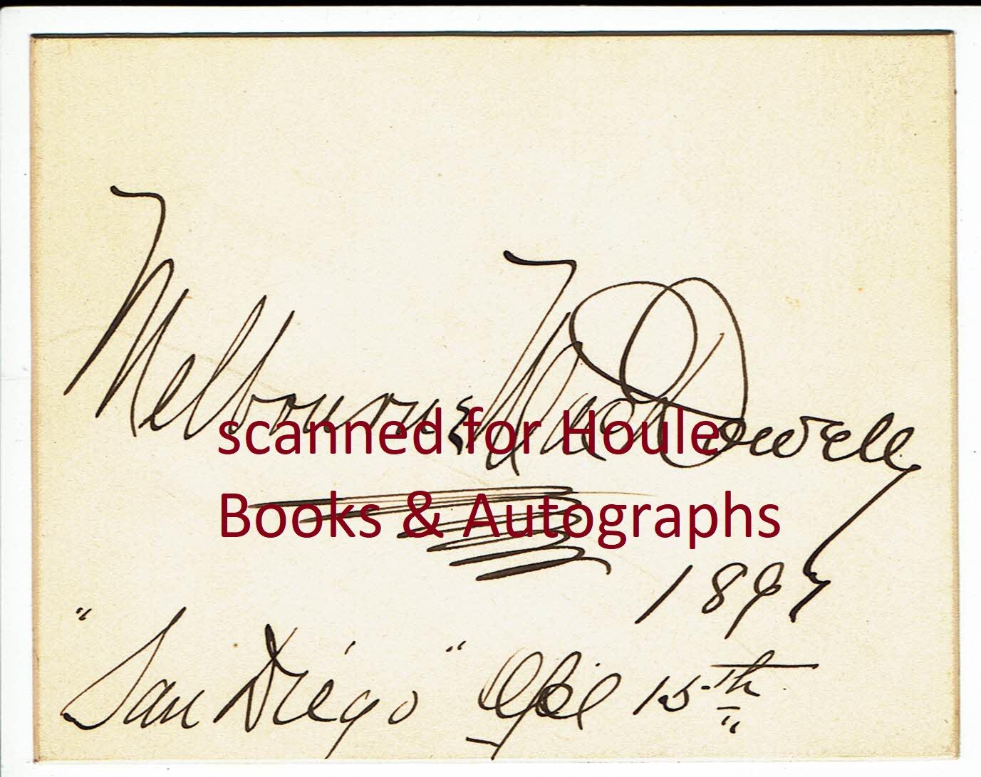 SIGNATURE & INSCRIPTION by MACDOWELL, MELBOURNE: (1897) Inscribed by ...