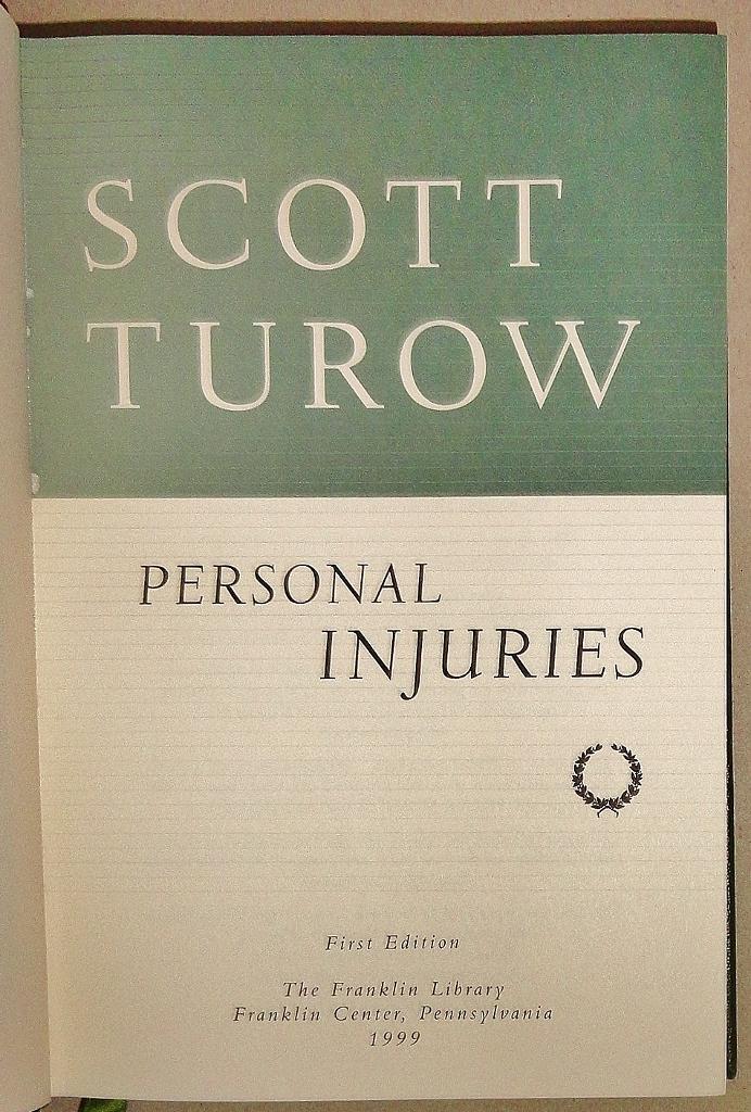 Personal Injuries [Signed First Edition Society - Franklin Press] de ...