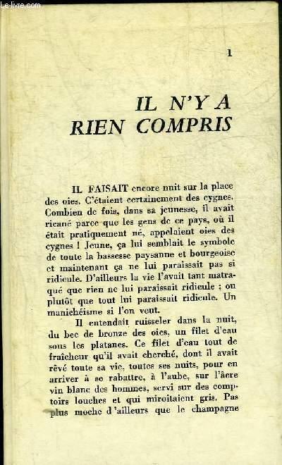 IL N'Y A RIEN COMPRIS. von A. DE RICHAUD: bon Couverture rigide (1970 ...