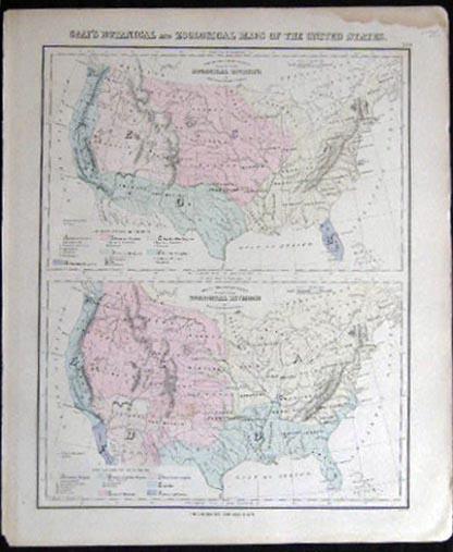 Original Hand-Colored Gray's Botanical and Zoological Maps of the ...