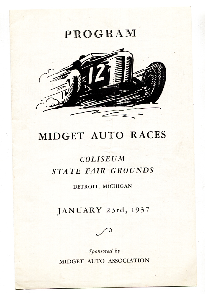 Michigan State Fairgrounds Coliseum Midget Auto Race Program 1937 ...