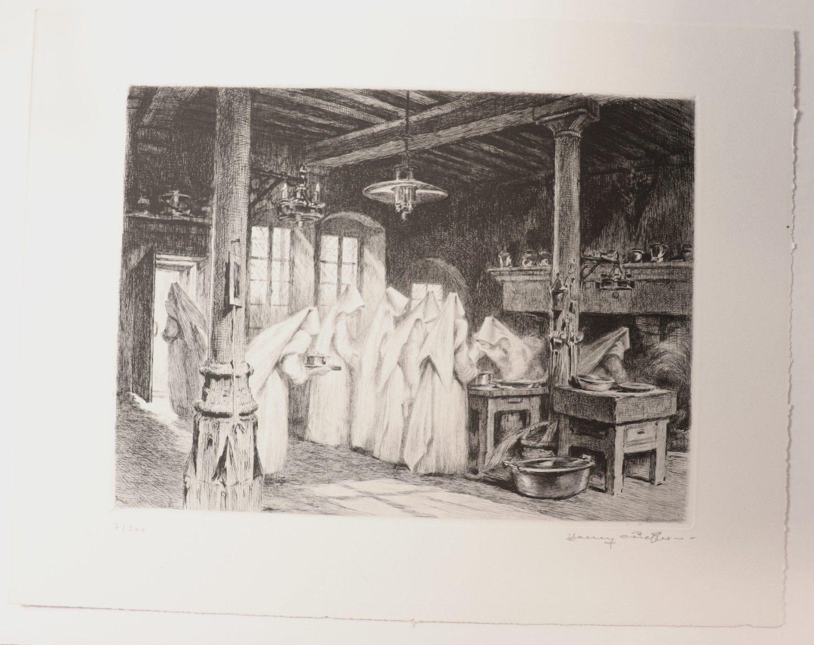 Beaune Hospices Hotel-Dieu Eau-forte originale 1943 200 ex. 12. Cuisine ...