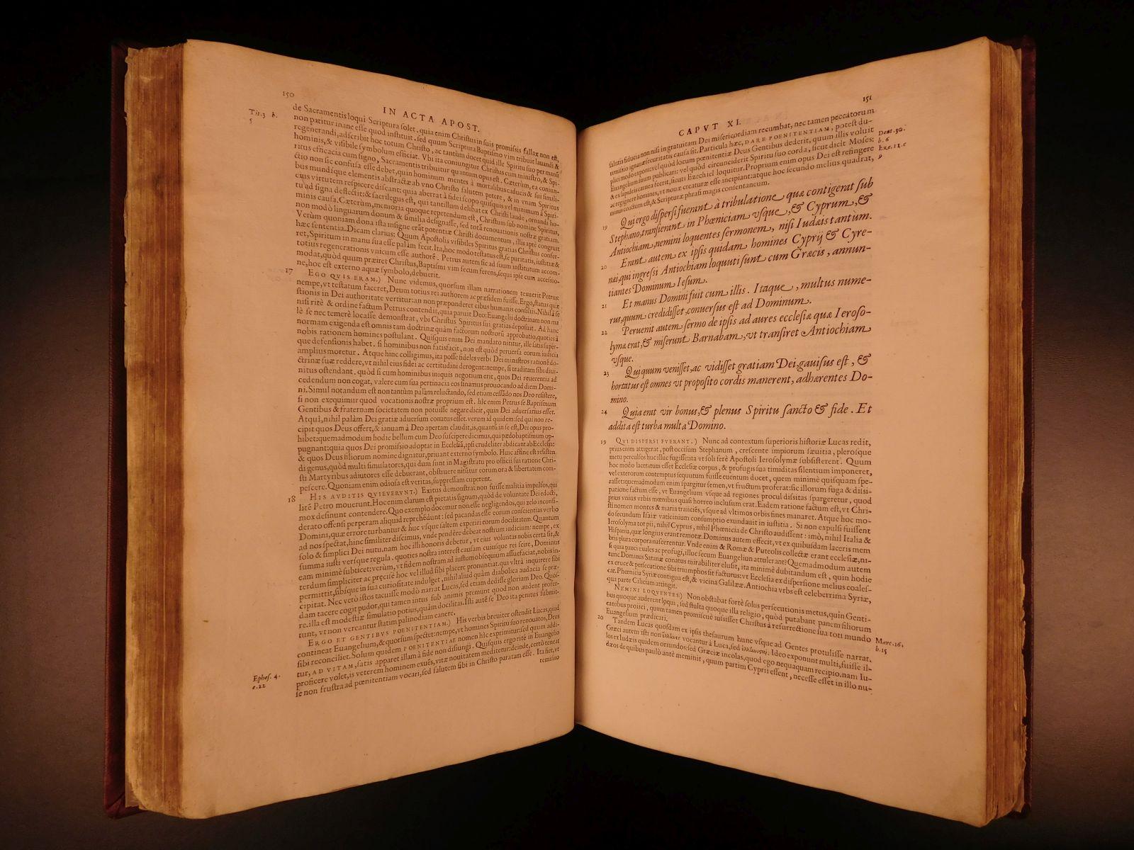 1560 John Calvin Bible & Commentary Book of Acts Martyrs Crespin ...