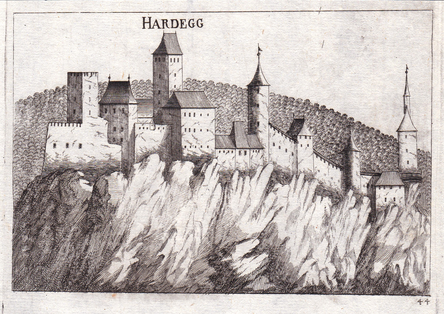 "Hardegg" - Burg Hardegg Ansicht Hollabrunn Kupferstich von Vischer ...