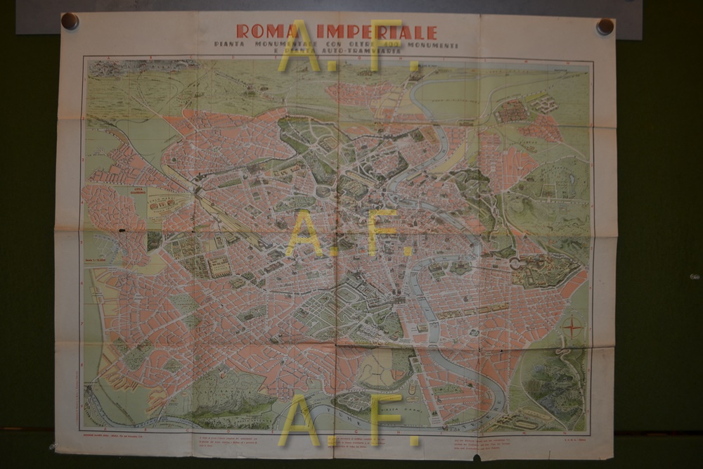 Roma Imperiale. Pianta Monumentale con Oltre 400 Monumenti e pianta ...