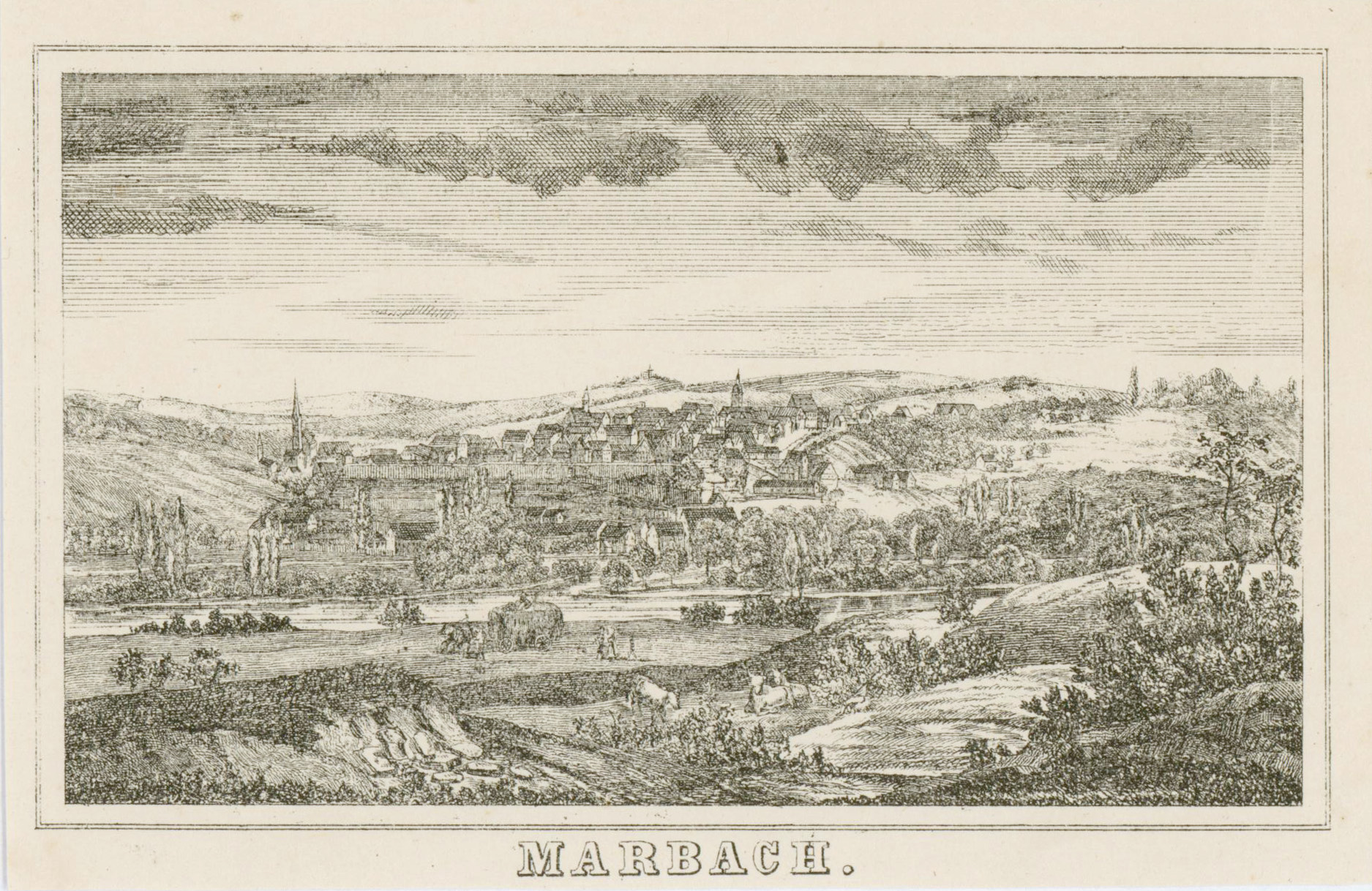 Gesamtansicht von Marbach Am Neckar:: Kunst / Grafik / Poster ...